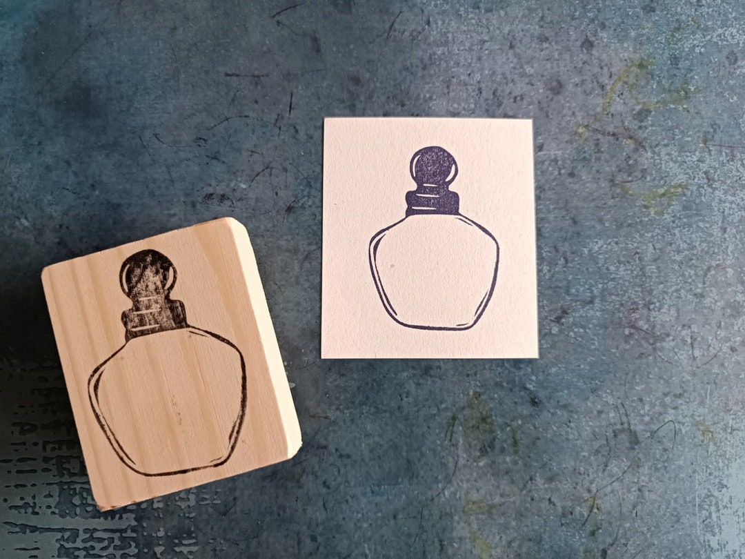 Perfume Bottle Rubber Stamp, Fragrance Bottle Stamp for Journaling ...