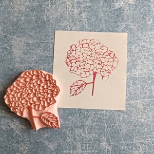 Hydrangea Rubber Stamp for Cardmaking, Hortensia Stamp for Scrapbooking ...