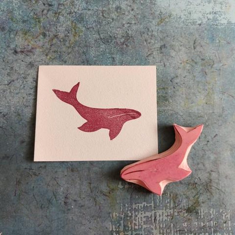 Whale Rubber Stamp - Etsy