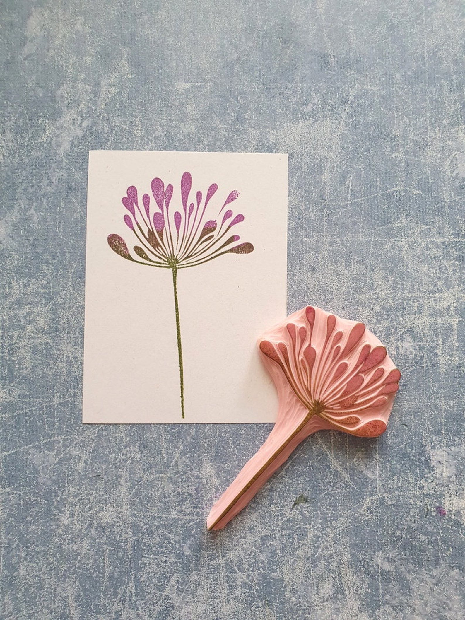Dandelion Rubber Stamp Floral Garden Stamp Wild Flower - Etsy Australia