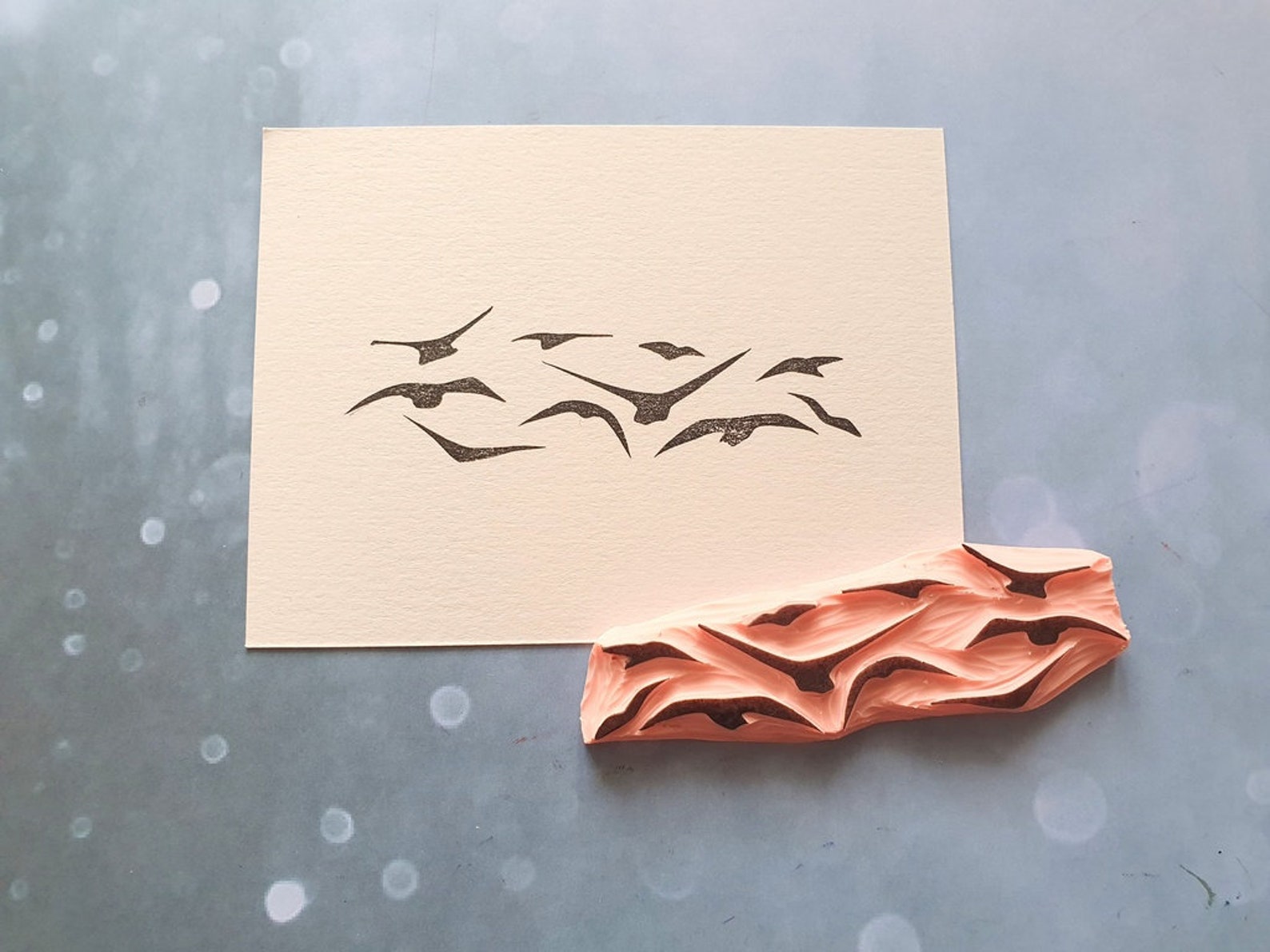 Birds Rubber Stamp for Cardmaking, Scrapbooking Background Stamp ...