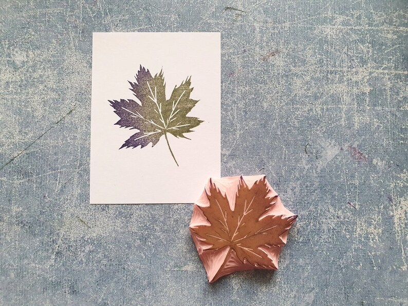 Maple Leaf Rubber Stamp, Autumn Leaf for Bullet Journal, Fall ...