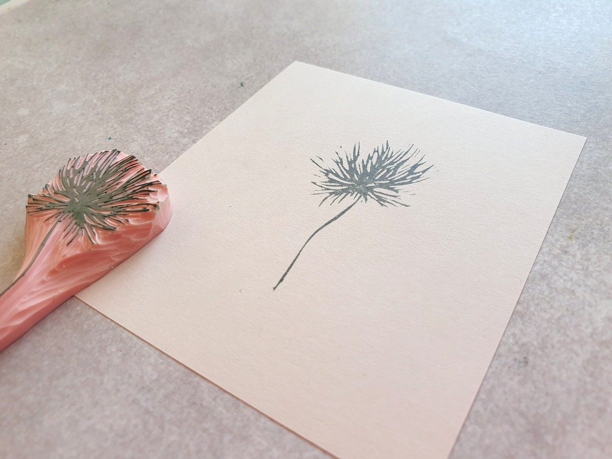 Dandelion Rubber Stamp for Scrapbooking Wild Flower Stamp for | Etsy