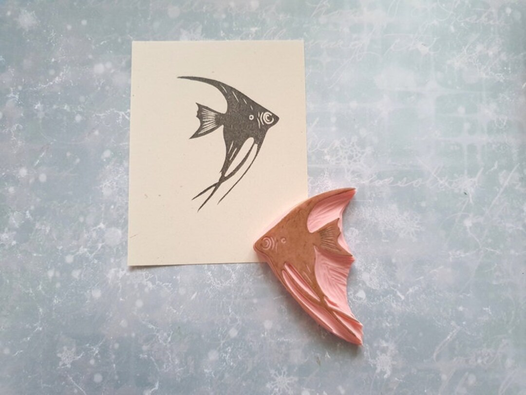 Fish Stamp for Fabric Pattern Aquarium Rubber Stamp for - Etsy