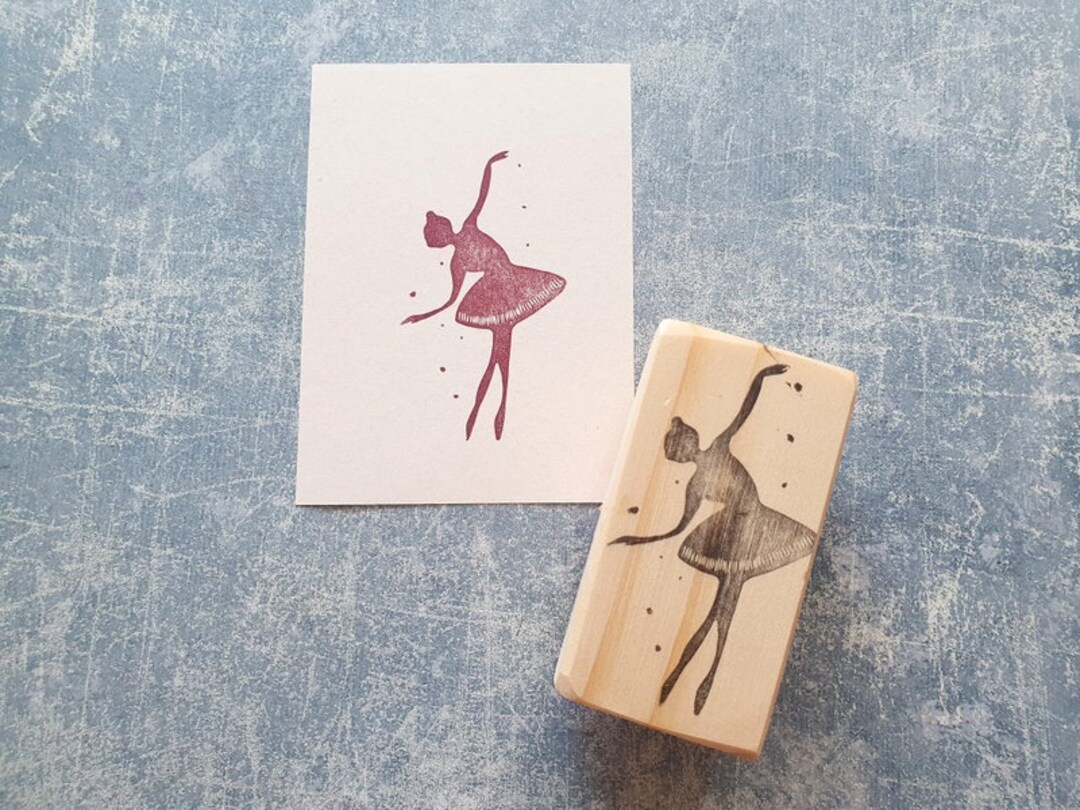 Ballerina Rubber Stamp, Dancer Stamp for Birthday Girl, Kids Ballet ...