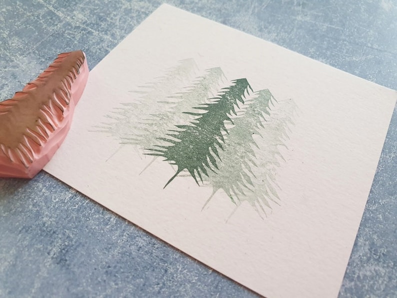 Pine Tree Rubber Stamp, Winter Forest Stamp, Christmas Cardmaking ...