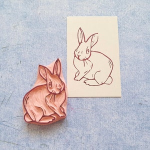 Hare Rubber Stamp for Easter Cards, Wild Animal Stencil, Vintage Rabbit ...