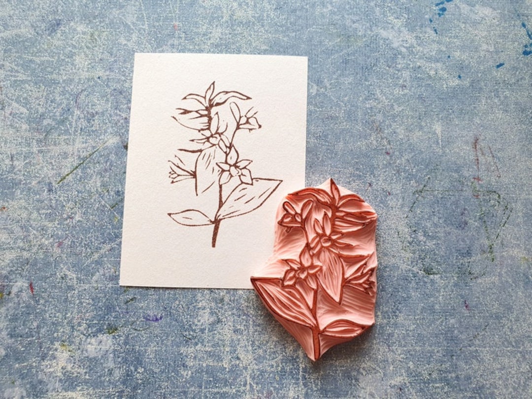 Vanilla Bean Rubber Stamp, Vanilla Flower Stationery, Foodie Stamp ...