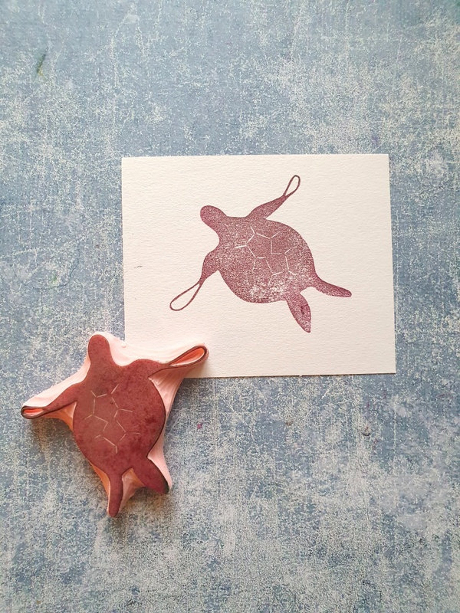 Turtle Rubber Stamp for Journaling Sea Life Stamp for - Etsy