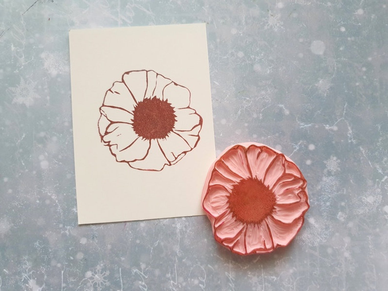 Blossom Flower Rubber Stamp for Cardmaking Floral Stamp for | Etsy