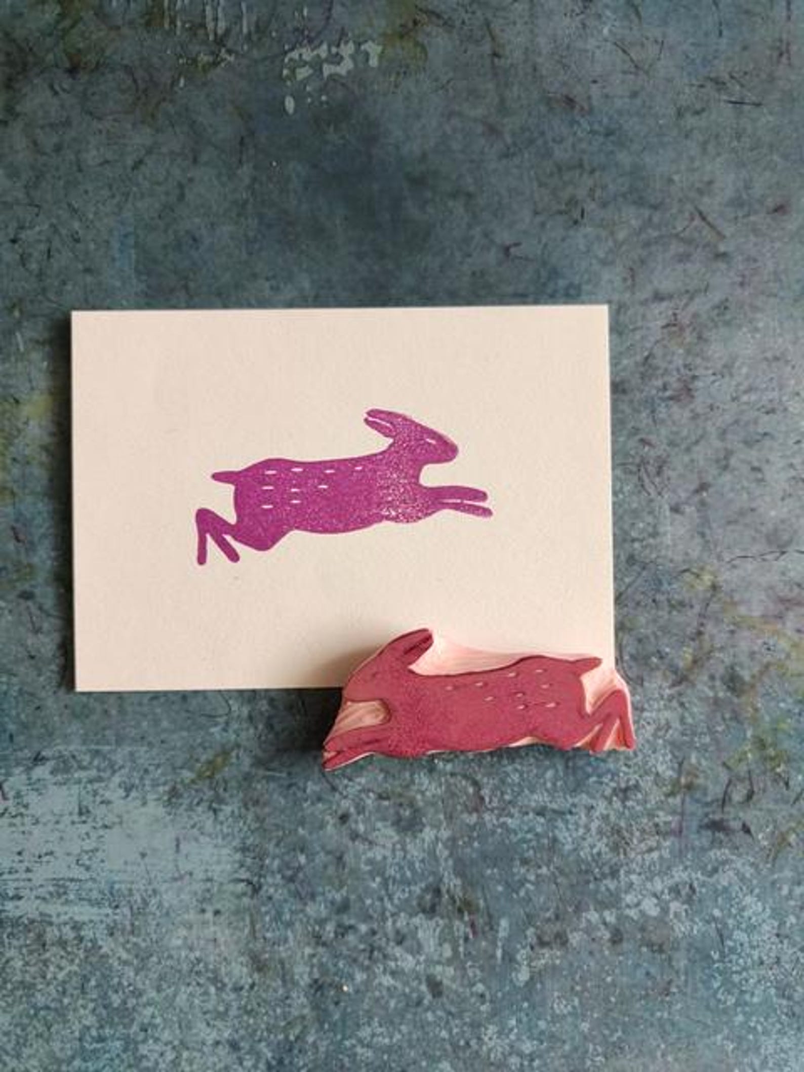 Rabbit Stamp for Craft Lovers, Hare Stamp for Artistic Easter Cards ...