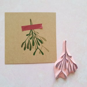 Big Mistletoe Rubber Stamp for December Daily Journal, Holly Branch ...
