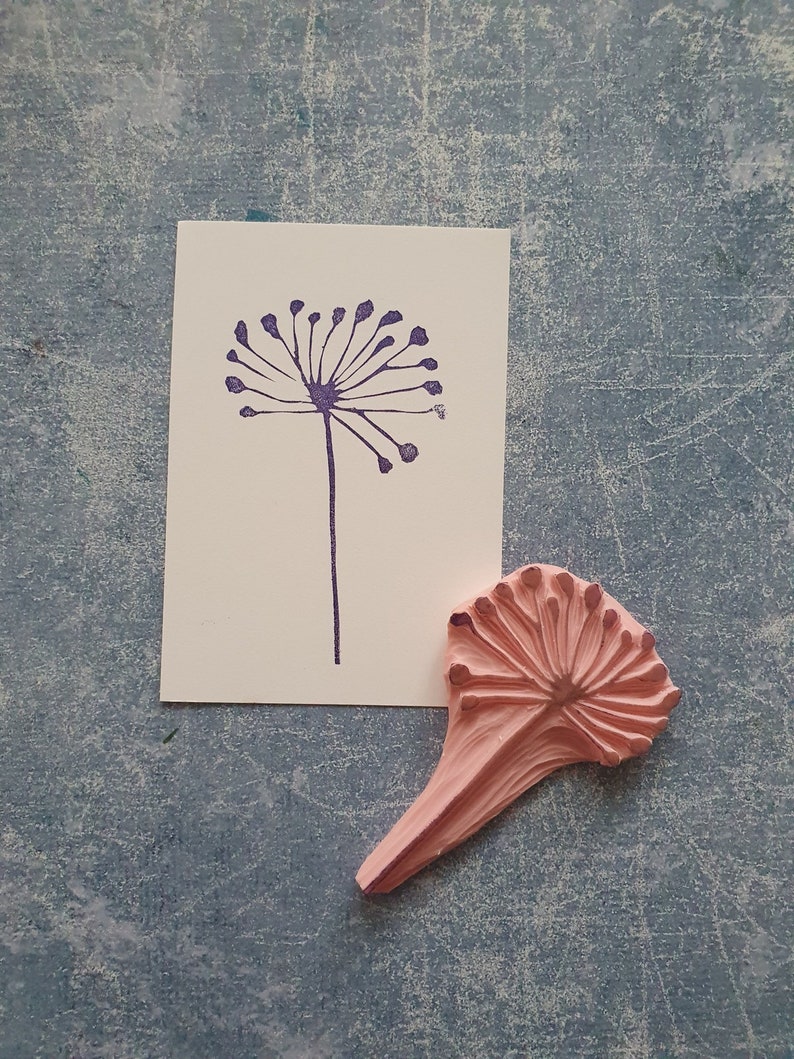 Dandelion Rubber Stamp for Scrapbooking Hand Drawing Stamp - Etsy