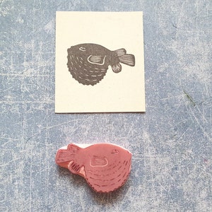 Pufferfish Rubber Stamp for Art Journaling, Fish Rubber Stamp for ...