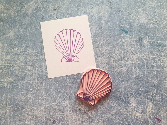 Seashell Rubber Stamp Sea Treasures Stamp Scrapbooking - Etsy