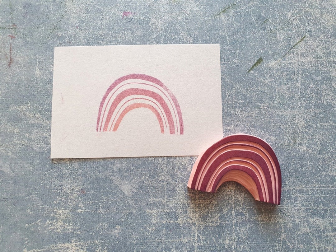 Rainbow Rubber Stamp for Bullet Journal, Rainbow Stationery, Nature ...