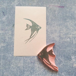 Fish Stamp for Fabric Pattern, Aquarium Rubber Stamp for Stationery ...