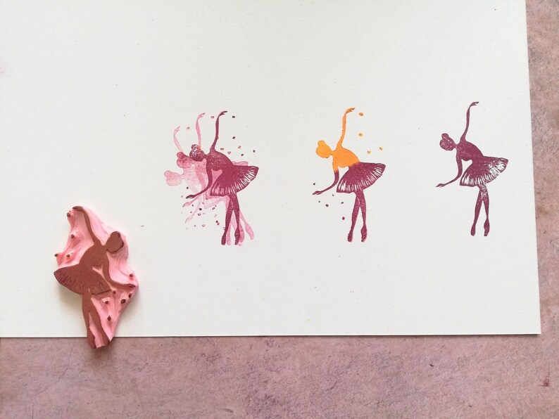 Ballerina rubber stamp dancer stamp for birthday girl kids | Etsy