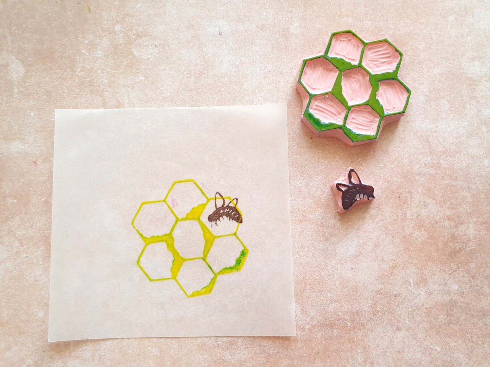Honeycomb With Bee Rubber Stamp Set for Scrapbooking Gift Fot - Etsy
