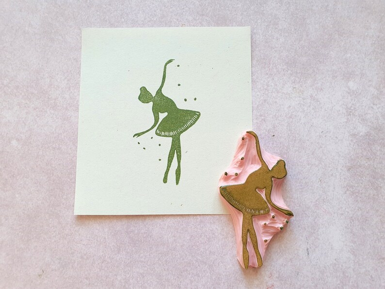 Ballerina rubber stamp dancer stamp for birthday girl kids | Etsy