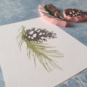 Pine Branch With Cone Stamp Set, Christmas Tree Stamp for Best Wishes ...