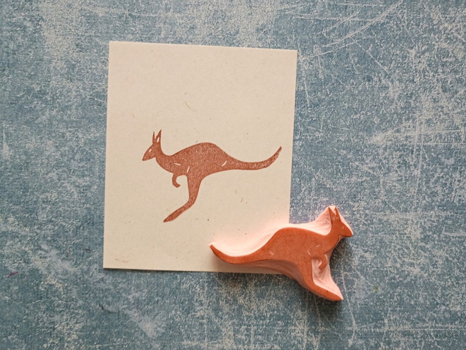 Kangaroo Rubber Stamp for Snail Mail Lovers, Jumping Kangaroo Stamp for ...