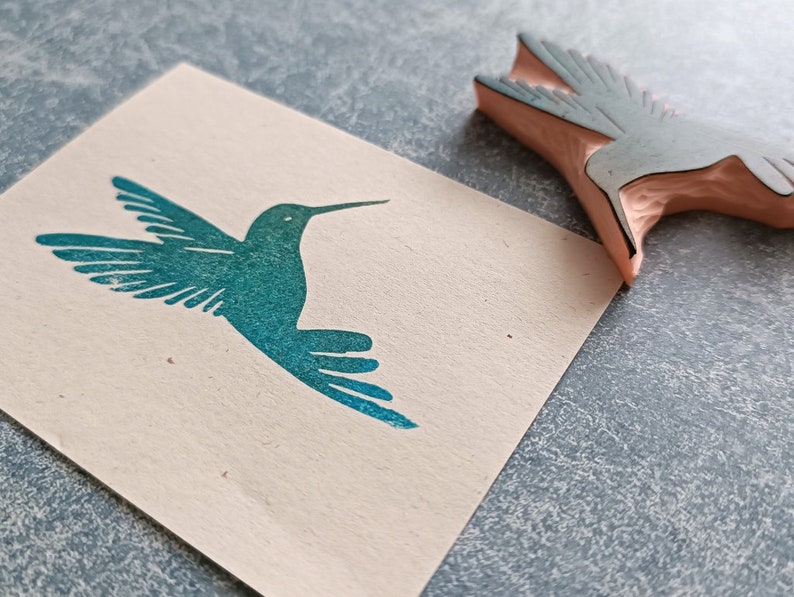 Humming Bird Rubber Stamp for Journal, Exotic Bird Stamp for ...