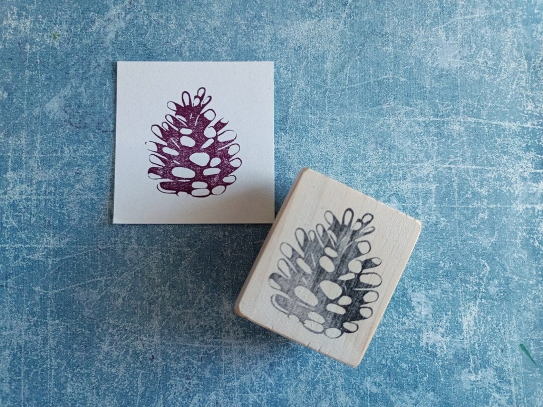 Oak Cone Rubber Stamp for Daily Journal, Autumn Scrapbooking Stamp ...