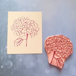 Hydrangea Rubber Stamp for Cardmaking, Hortensia Stamp for Scrapbooking ...