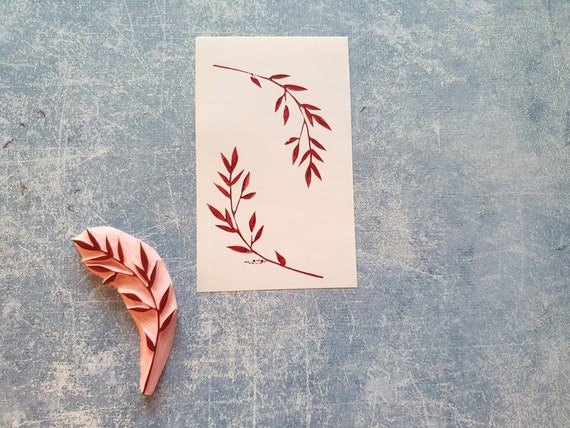 Twig Rubber Stamp for Wreath Printing Country Wedding Branch | Etsy
