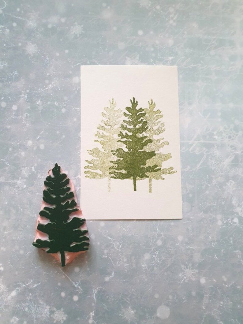 Tree Rubber Stamp Fo Christmas Wishes, December Daily Journaling Stamp ...