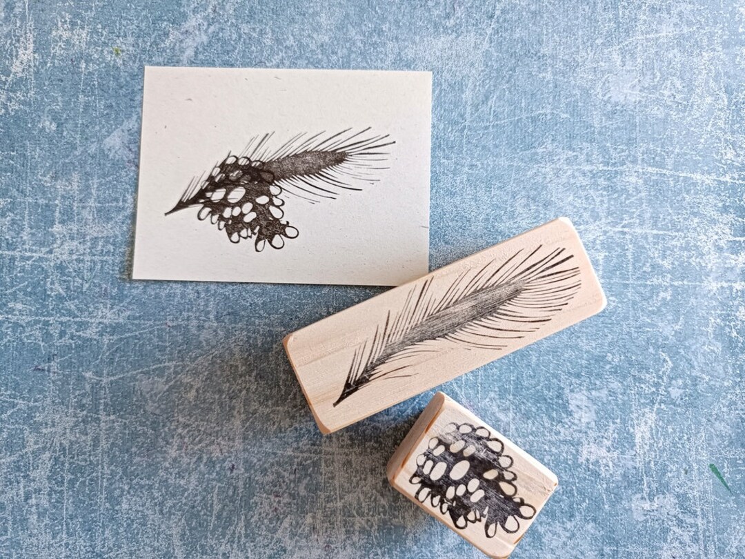 Pine Branch With Cone Stamp Set, Christmas Tree Stamp for Best Wishes ...