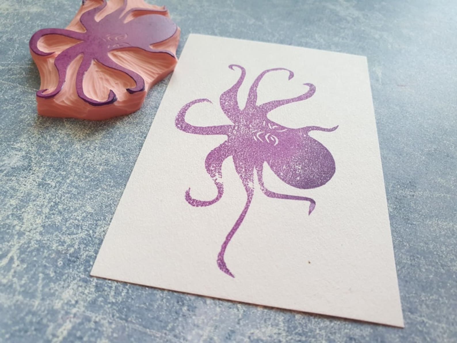 Octopus Rubber Stamp for Scrapbooking, Ocean Animal Stamp for Bullet ...