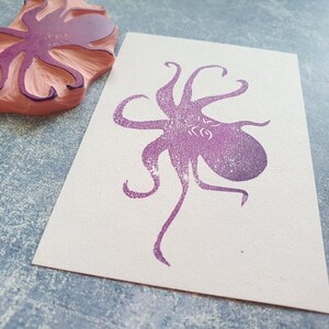 Octopus Rubber Stamp for Scrapbooking, Ocean Animal Stamp for Bullet ...