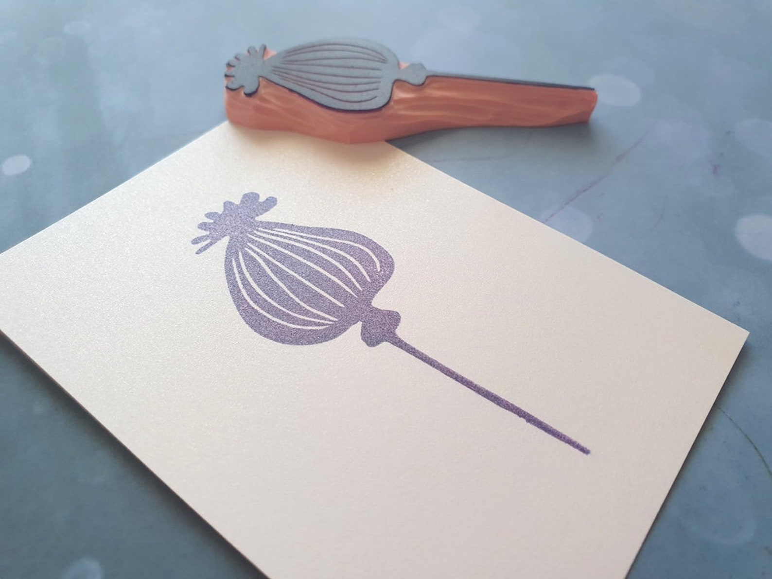 Poppy Pod Rubber Stamp for Junk Journal Wild Garden Stamp for - Etsy