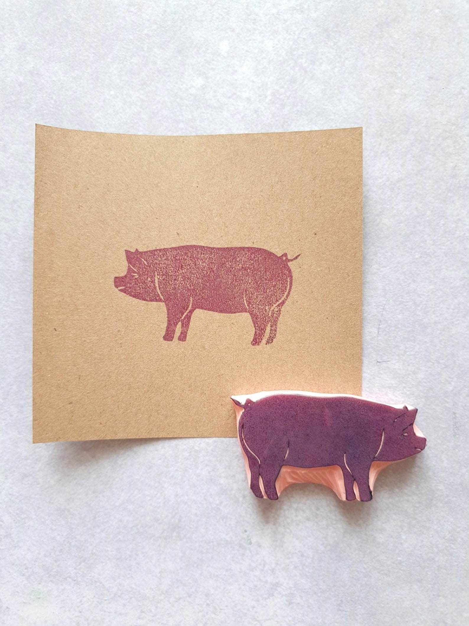 Pig Rubber Stamp for Cardmaking Farm Animal Stamp for - Etsy