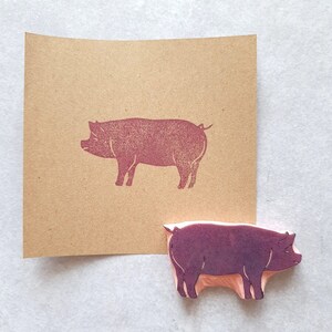 Pig Rubber Stamp for Cardmaking Farm Animal Stamp for - Etsy