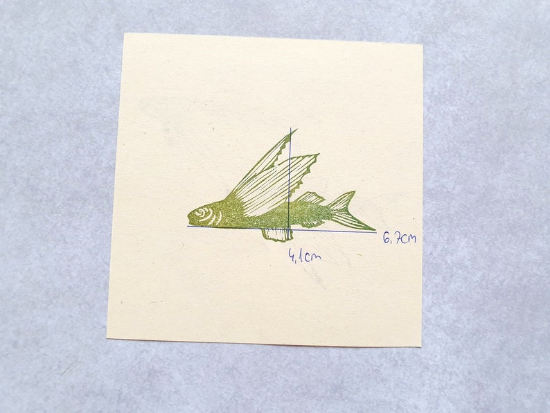Flying fish rubber stamp for cardmaking ocean animal stamp | Etsy