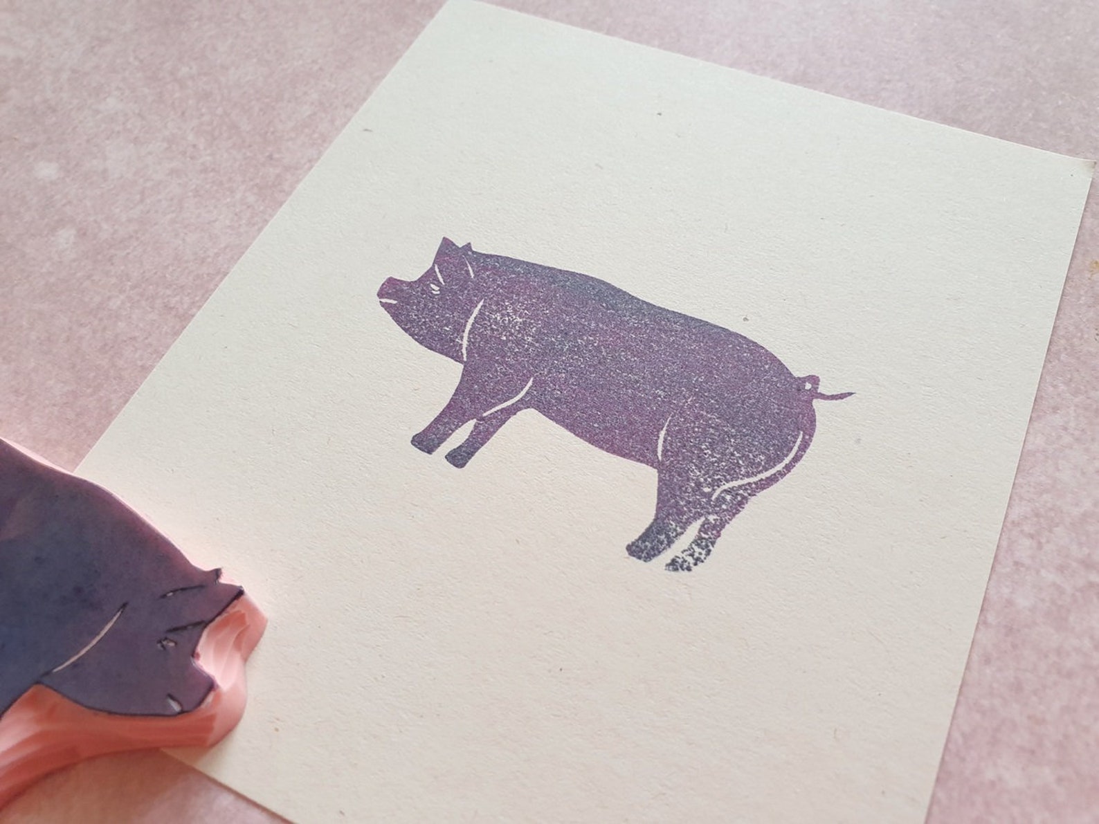 Pig Rubber Stamp for Cardmaking Farm Animal Stamp for - Etsy