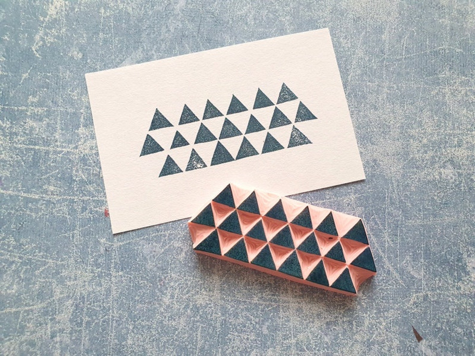 Triangles Rubber Stamp for Art Journal Texture Background - Etsy