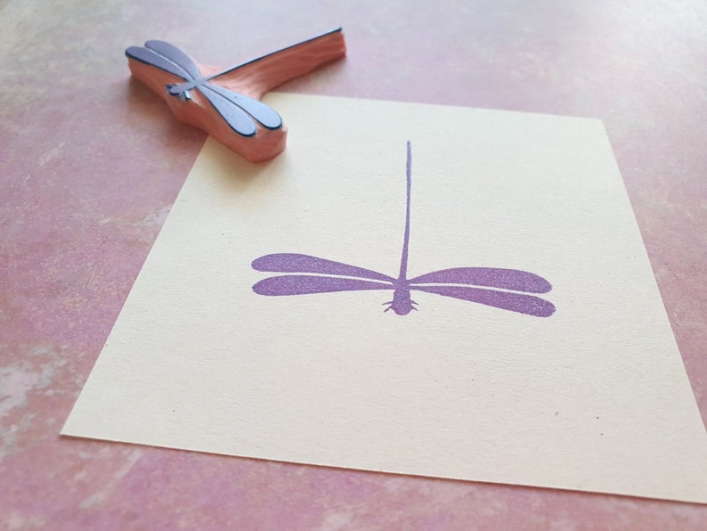 Dragonfly rubber stamp for cardmaking bug stamp for bullet | Etsy