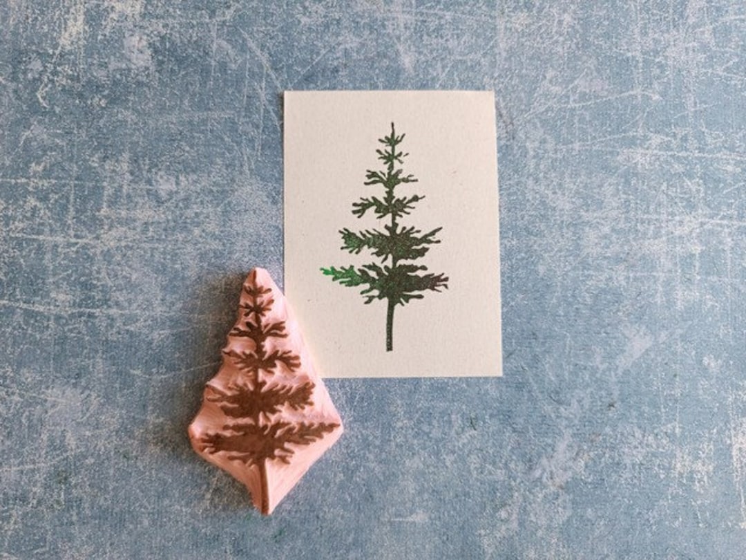 Pine Tree Rubber Stamp Wild Forest Stationery Christmas - Etsy
