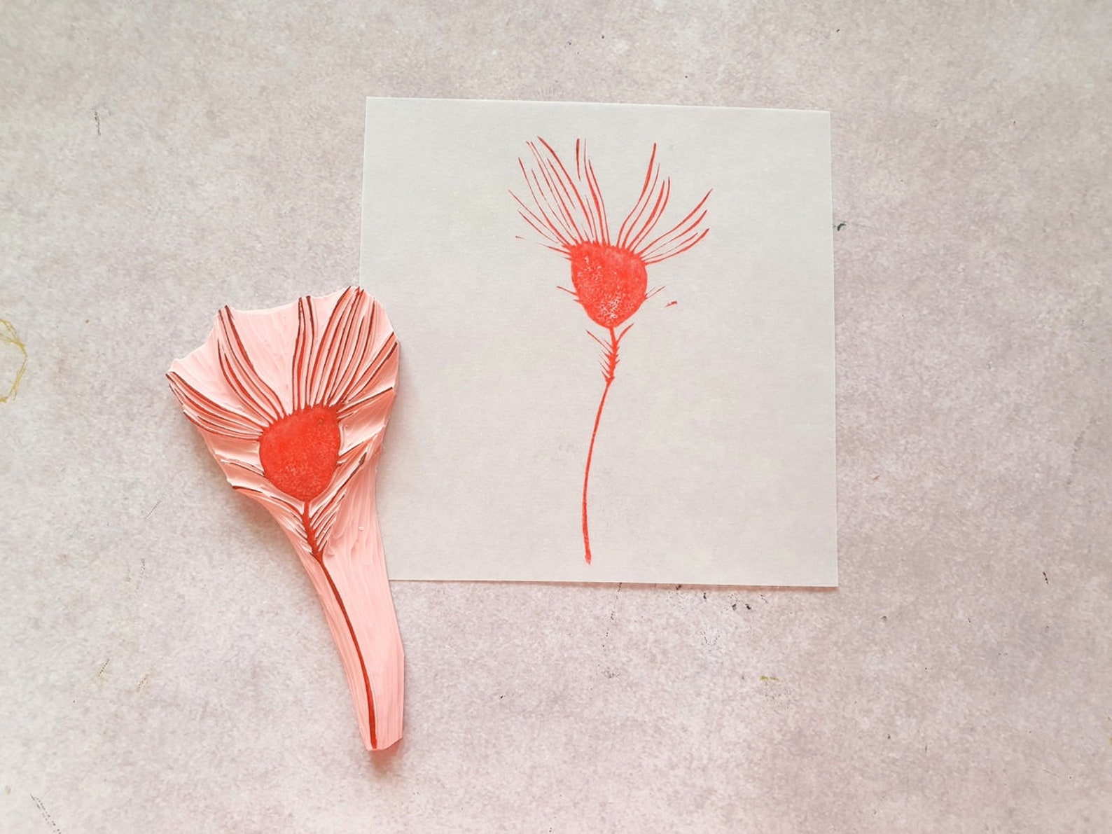 Thistle Rubber Stamp for Altered Art Journal, Wild Flower Stamp for ...