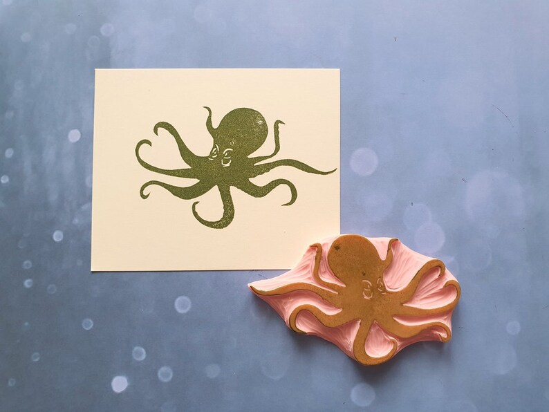 Octopus Rubber Stamp for Scrapbooking, Ocean Animal Stamp for Bullet ...