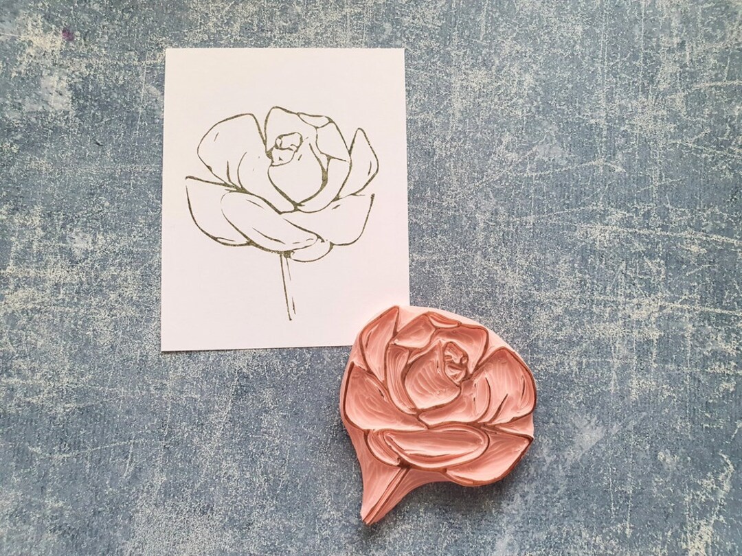 Peony Rubber Stamp for Wild Journal, Floral Stamp, Gift for Crafter ...