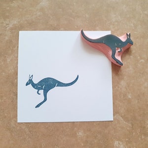 Kangaroo Rubber Stamp for Snail Mail Lovers Jumping Kangaroo | Etsy