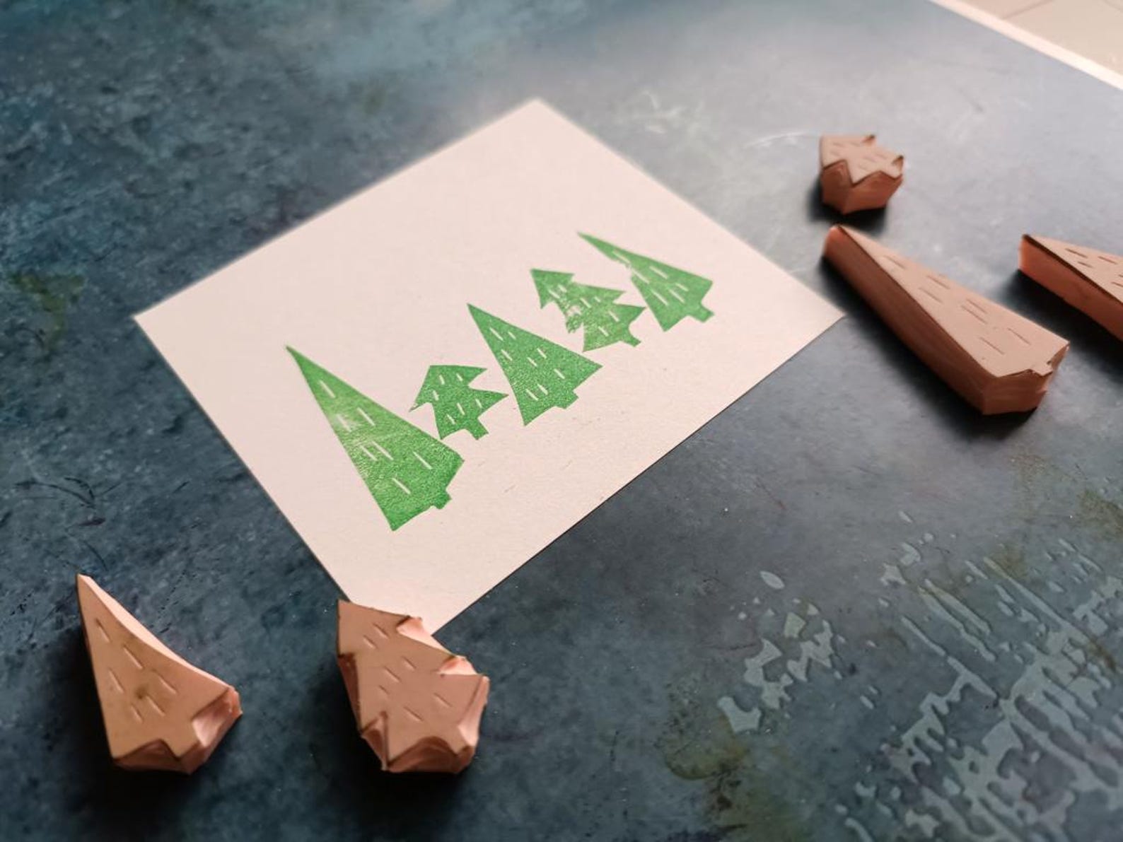 Christmas Tree Rubber Stamp Set, Winter Scenery Stamp for Scrapbooking ...