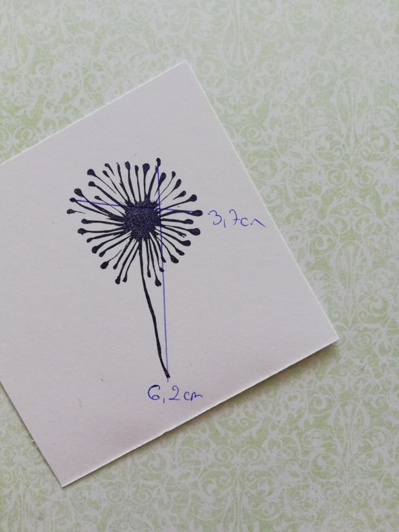 Dandelion Rubber Stamp for Scrapbooking, Wild Flower Decorative Stamp ...