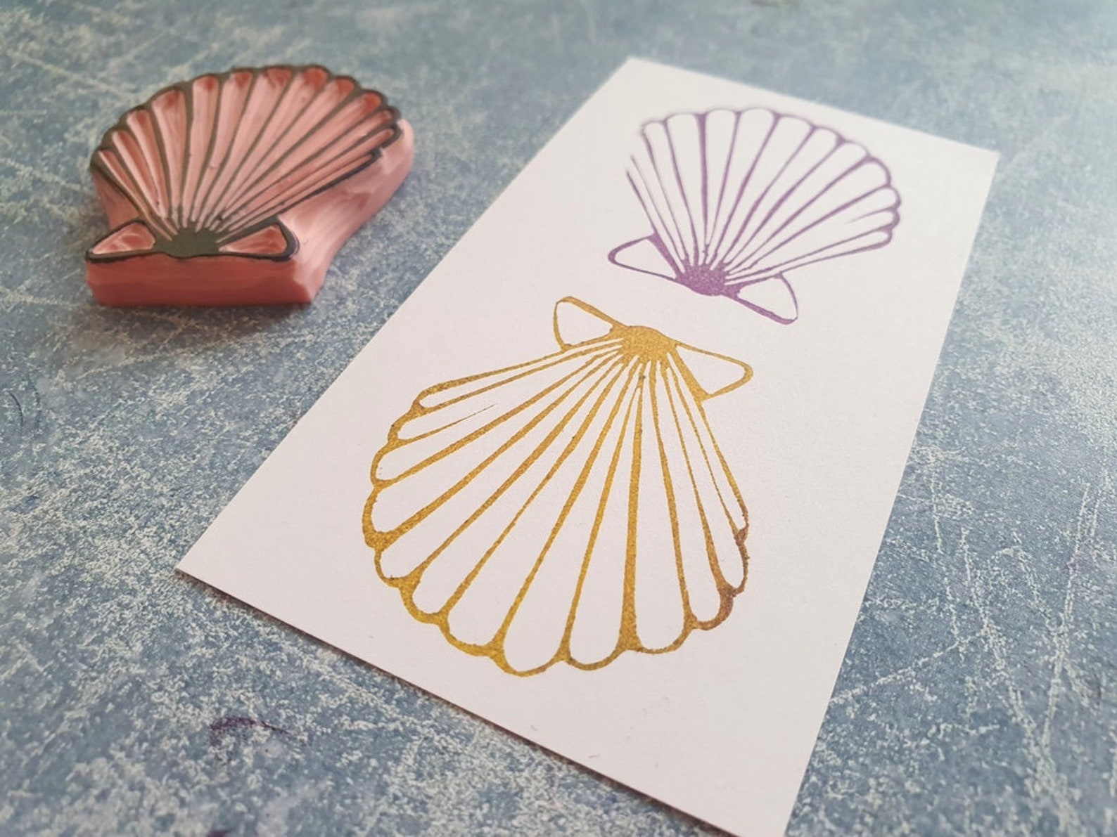 Seashell Rubber Stamp, Sea Treasures Stamp, Scrapbooking Supplies ...