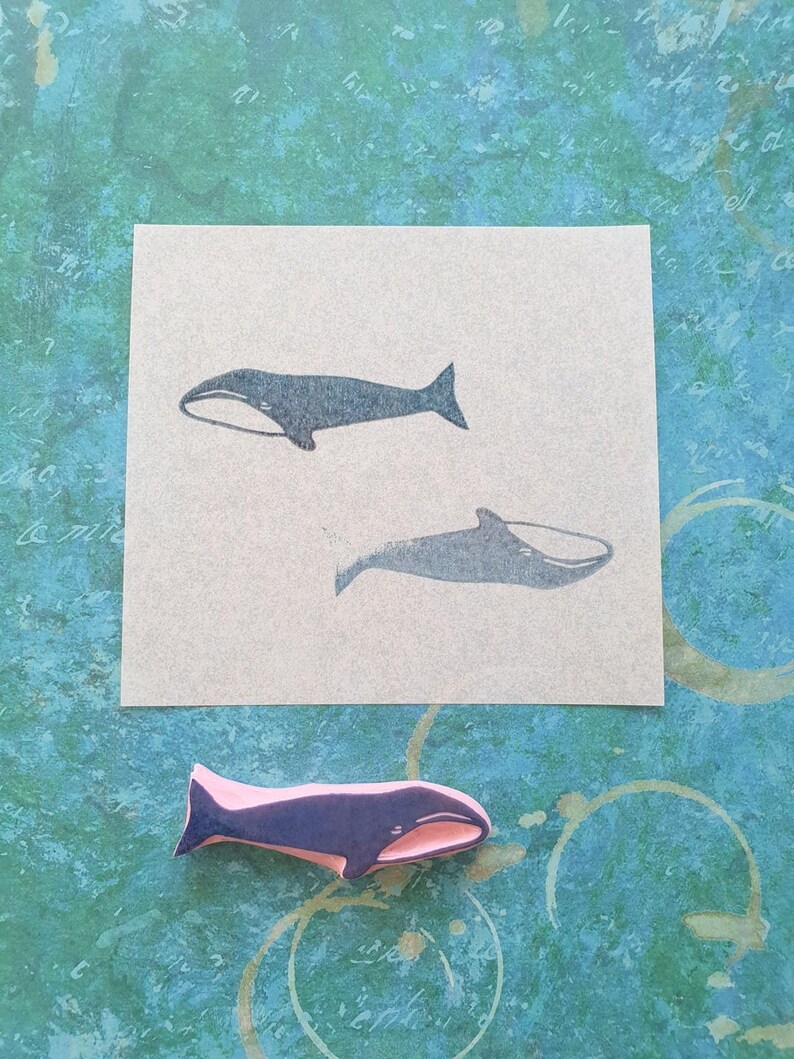 Bowhead Whale Rubber Stamp for Daily Journal, Greenland Right Whale ...